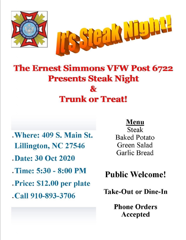 Steak Night 30 Oct 2020